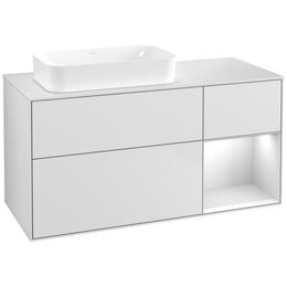 Villeroy & Boch Villeroy und Boch Finion Waschtischunterschrank G691MTMT 120x60,3x50,1cm, Regal rechts White matt lacquer, White matt lacquer