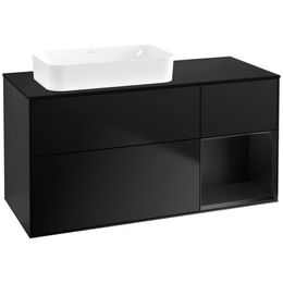 Villeroy & Boch Villeroy und Boch Finion Waschtischunterschrank F692PDPD 120x60,3x50,1cm, Regal rechts Black matt lacquer, Black matt lacquer