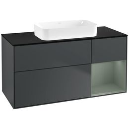Villeroy & Boch Villeroy und Boch Finion Waschtischunterschrank G712GMHG 120x60,3x50,1cm, Regal rechts Olive Matt Lacquer, Midnight Blue Matt Lacquer
