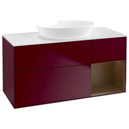 Villeroy & Boch Villeroy und Boch Finion Waschtischunterschrank GA71GNHB 120cm, Abdeckplatte white matt, Emotion, Regale Walnut Veneer, Peony Matt