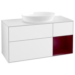 Villeroy & Boch Villeroy und Boch Finion Waschtischunterschrank GA71HBGF 120cm, Abdeckplatte white matt, Emotion, Regale Peony matt lacquer, Glossy white lacquer