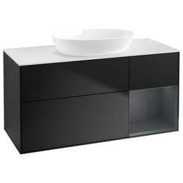 Villeroy & Boch Villeroy und Boch Finion Waschtischunterschrank GA71HGPD 120cm, Abdeckplatte white matt, Emotion, Regale Midnight matt lacquer, Black matt lacquer
