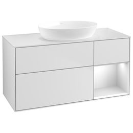 Villeroy & Boch Villeroy und Boch Finion Waschtischunterschrank GA71MTMT 120cm, Abdeckplatte white matt, Emotion, Regale White matt lacquer, White matt lacquer