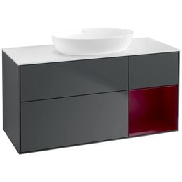 Villeroy & Boch Villeroy und Boch Finion Waschtischunterschrank FA71HBHG 120cm, Abdeckplatte white matt, Regale Peony matt lacquer, Midnight Blue Matt Lacquer