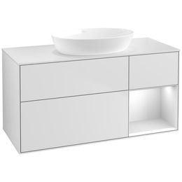 Villeroy & Boch Villeroy und Boch Finion Waschtischunterschrank FA71MTMT 120cm, Abdeckplatte white matt, Regale White matt lacquer, White matt lacquer
