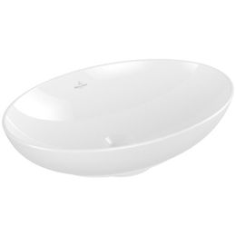 Villeroy & Boch Villeroy und Boch Loop & friends Aufsatz-Waschtisch 4A470101 56x38cm, oval, ohne Hahnlochbank, ohne &Uuml;berlauf, wei&szlig;