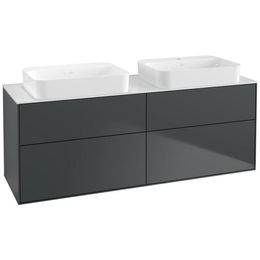 Villeroy & Boch Villeroy und Boch Finion Waschtischunterschrank G72100HG 160x60,3x50,1cm, Glass White Matt, Midnight Blue Matt Lacquer