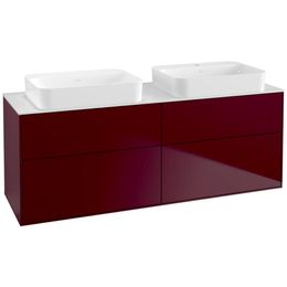 Villeroy & Boch Villeroy und Boch Finion Waschtischunterschrank G72100HB 160x60,3x50,1cm, Glass White Matt, Peony Matt