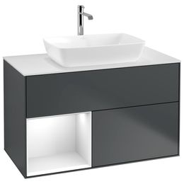Villeroy & Boch Villeroy und Boch Finion Waschtischunterschrank G771GFHG 100cm, Abdeckplatte white matt, Emotion, Regale Glossy white lacquer, Midnight Blue Matt Lacquer