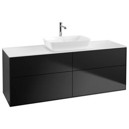 Villeroy & Boch Villeroy und Boch Finion Waschtischunterschrank G85100PD 160x60,3cm, Emotion, Abdeckplatte white matt, Black matt lacquer