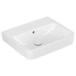 Villeroy & Boch Villeroy und Boch O.novo Waschtisch 4A4157T2 55x46cm, eckig, ohne Hahnloch, mit &Uuml;berlauf, wei&szlig; AntiBac C-plus