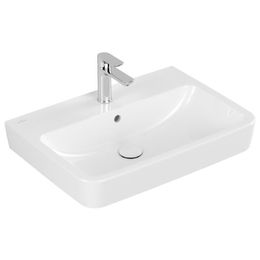 Villeroy & Boch Villeroy und Boch O.novo Waschtisch 4A4165T2 65x46cm, 1 Hahnloch, eckig, mit &Uuml;berlauf, wei&szlig; AntiBac C-plus