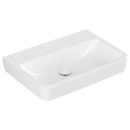 Villeroy & Boch Villeroy und Boch O.novo Waschtisch 4A4168T2 65x46cm, ohne Hahnloch, eckig, ohne &Uuml;berlauf, wei&szlig; AntiBac C-Plus