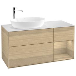 Villeroy & Boch Villeroy und Boch Finion Waschtischunterschrank G931PCPC 120cm, Abdeckplatte white matt, Emotion, Regale Oak Veneer, Oak Veneer