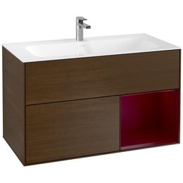 Villeroy & Boch Villeroy und Boch Finion Waschtischunterschrank F040HBGN 99,6x59,1x49,8cm, Regal rechts Peony, Walnut veneer
