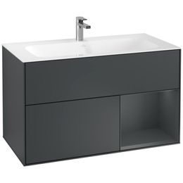 Villeroy & Boch Villeroy und Boch Finion Waschtischunterschrank F040HGHG 99,6x59,1x49,8cm, Regal rechts Midnight Blue Matt Lacquer, Midnight Blue Matt Lacquer