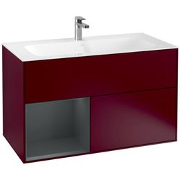 Villeroy & Boch Villeroy und Boch Finion Waschtischunterschrank F030HGHB 99,6x59,1x49,8cm, Regal links Midnight Blue Matt Lacquer, Peony Matt