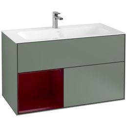 Villeroy & Boch Villeroy und Boch Finion Waschtischunterschrank F030HBGM 99,6x59,1x49,8cm, Regal links Peony, Olive Matt Lacquer