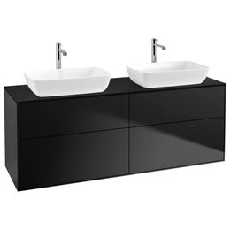 Villeroy & Boch Villeroy und Boch Finion Waschtischunterschrank G84200PD 160x60,3cm, Emotion, Abdeckplatte black matt, Black matt lacquer