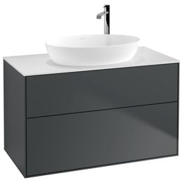 Villeroy & Boch Villeroy und Boch Finion Waschtischunterschrank F88100HG 100x60,3cm, Abdeckplatte white matt, Midnight Blue Matt Lacquer