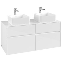 Villeroy & Boch Villeroy und Boch Collaro Waschtischunterschrank C04400DH 120 x 54,8 x 50 cm, f&uuml;r 2 Waschtische, Glossy White