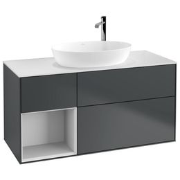 Villeroy & Boch Villeroy und Boch Finion Waschtischunterschrank G941MTHG 120cm, Abdeckplatte white matt, Emotion, Regale White matt lacquer, Midnight Blue Matt Lacquer