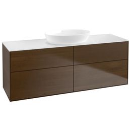 Villeroy & Boch Villeroy und Boch Finion Waschtischunterschrank FA9100GN 160x60,3cm, Abdeckplatte white matt, Walnut veneer
