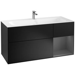 Villeroy & Boch Villeroy und Boch Finion Waschtischunterschrank F070GKPD 119,6x59,1cm, Regal rechts Anthracite matt, Black matt lacquer