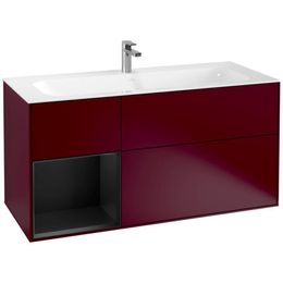 Villeroy & Boch Villeroy und Boch Finion Waschtischunterschrank F060PDHB 119,6x59,1cm, Regal links Black matt lacquer, Peony Matt
