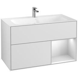 Villeroy & Boch Villeroy und Boch Finion Waschtischunterschrank G040MTMT 99,6x59,1cm, Emotion, Regal rechts White matt lacquer, White matt lacquer