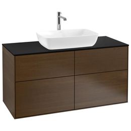 Villeroy & Boch Villeroy und Boch Finion Waschtischunterschrank G79200GN 120x60,3cm, Emotion, Abdeckplatte black matt, Walnut veneer