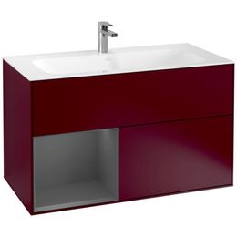 Villeroy & Boch Villeroy und Boch Finion Waschtischunterschrank G030GKHB 99,6x59,1cm, Wandbeleuchtung, Regal links Anthracite matt, Peony Matt