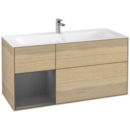 Villeroy & Boch Villeroy und Boch Finion Waschtischunterschrank G060GKPC 119,6x59,1cm, Emotion, Regal links Anthracite matt, Oak Veneer