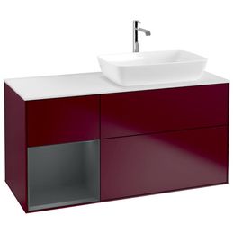 Villeroy & Boch Villeroy und Boch Finion Waschtischunterschrank G801HGHB 120cm, Abdeckplatte white matt, Emotion, Regale Midnight matt lacquer, Peony Matt
