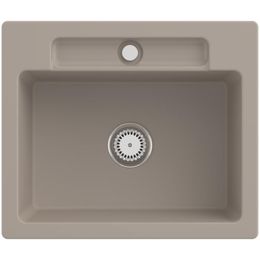 Villeroy & Boch Villeroy und Boch Siluet Sp&uuml;le 334601AM mit Ablaufgarnitur und Handbet&auml;tigung, Almond