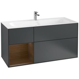 Villeroy & Boch Villeroy und Boch Finion Waschtischunterschrank G060GNHG 119,6x59,1cm, Emotion, Regal links Walnut veneer, Midnight Blue Matt Lacquer