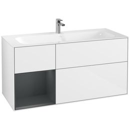 Villeroy & Boch Villeroy und Boch Finion Waschtischunterschrank G060HGGF 119,6x59,1cm, Emotion, Regal links Midnight Blue Matt Lacquer, Glossy white lacquer