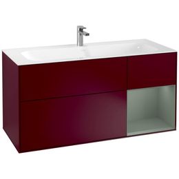 Villeroy & Boch Villeroy und Boch Finion Waschtischunterschrank G070GMHB 119,6x59,1cm, Emotion, Regal rechts Olive Matt Lacquer, Peony Matt
