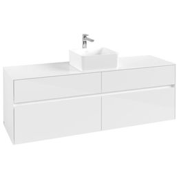 Villeroy & Boch Villeroy und Boch Collaro Waschtischunterschrank C04900DH 160 x 54,8 x 50 cm, Waschtisch mittig, Glossy White