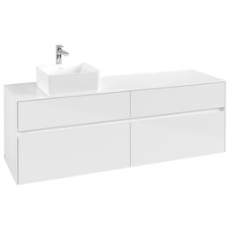 Villeroy & Boch Villeroy und Boch Collaro Waschtischunterschrank C05000DH 160 x 54,8 x 50 cm, Waschtisch links, Glossy White