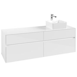 Villeroy & Boch Villeroy und Boch Collaro Waschtischunterschrank C05100DH 160 x 54,8 x 50 cm, Waschtisch rechts, Glossy White