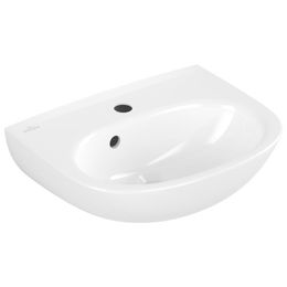 Villeroy & Boch Villeroy und Boch O.novo Waschtisch 43404501 45x36cm, oval, Hahnloch mit &Uuml;berlauf, wei&szlig;