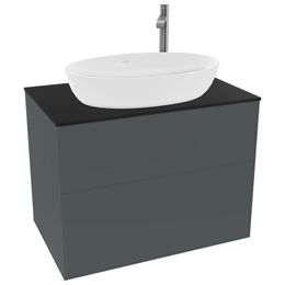Villeroy & Boch Villeroy und Boch Finion Waschtischunterschrank F87200HG 80x60,3cm, Abdeckplatte black matt, Midnight Blue Matt Lacquer