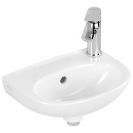 Villeroy & Boch Villeroy und Boch O.novo Waschtisch 43403601 36x27,5cm, oval, mit &Uuml;berlauf, seitliche Hahnl&ouml;cher vorgestochen, wei&szlig;