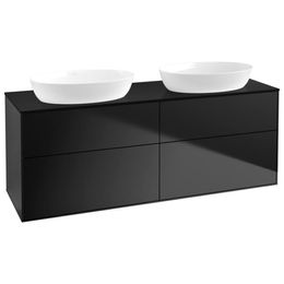 Villeroy & Boch Villeroy und Boch Finion Waschtischunterschrank GA8200PD 160x60,3cm, Emotion, Abdeckplatte black matt, Black matt lacquer
