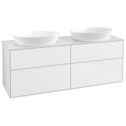 Villeroy & Boch Villeroy und Boch Finion Waschtischunterschrank FA8100GF 160x60,3cm, Abdeckplatte white matt, Glossy white lacquer