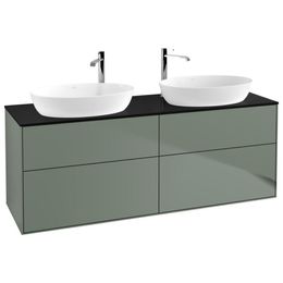 Villeroy & Boch Villeroy und Boch Finion Waschtischunterschrank G96200GM 160x60,3cm, Emotion, Abdeckplatte black matt, Olive Matt Lacquer