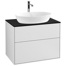 Villeroy & Boch Villeroy und Boch Finion Waschtischunterschrank G75200MT 80x60,3cm, Emotion, Abdeckplatte black matt, White matt lacquer
