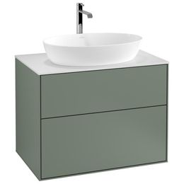 Villeroy & Boch Villeroy und Boch Finion Waschtischunterschrank G75100GM 80x60,3cm, Emotion, Abdeckplatte white matt, Olive Matt Lacquer