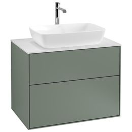 Villeroy & Boch Villeroy und Boch Finion Waschtischunterschrank F75100GM 80x60,3cm, Abdeckplatte white matt, Olive Matt Lacquer